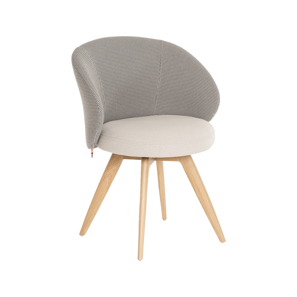 Chaise Neo Bicolore Avec Accoudoirs Pied Central En Bois | FOR ME LAB